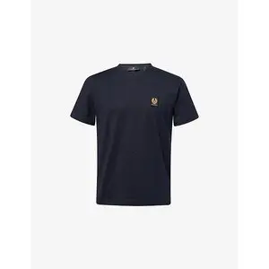 Belstaff Brand-patch Crewneck Cotton-jersey T-shirt - Dark Ink