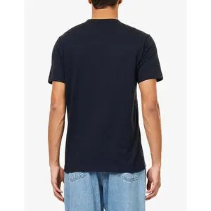 Belstaff Brand-patch Crewneck Cotton-jersey T-shirt - Dark Ink