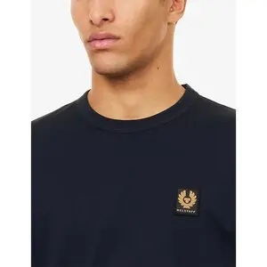 Belstaff Brand-patch Crewneck Cotton-jersey T-shirt - Dark Ink
