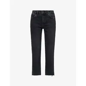 Paige Mason Ankle Embellished Straight-leg Jeans - Glitz Black Embellished