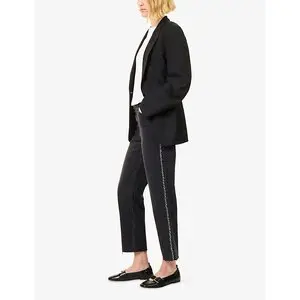Paige Mason Ankle Embellished Straight-leg Jeans - Glitz Black Embellished
