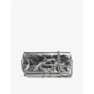 Zadig&Voltaire Rock Vintage Leather Clutch - Gun