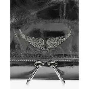 Zadig&Voltaire Rock Vintage Leather Clutch - Gun