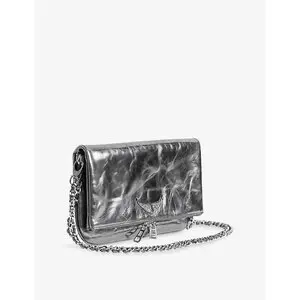 Zadig&Voltaire Rock Vintage Leather Clutch - Gun