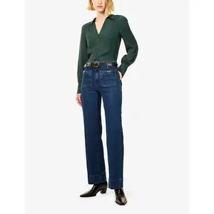 Paige Sasha Wide-leg High-rise Denim Jeans - Enfield