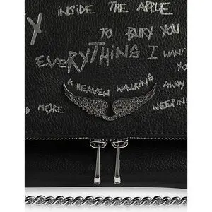 Zadig&Voltaire Rocky Ii Graffiti Leather Cross-body Bag - Black