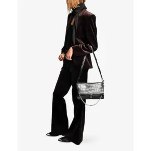 Zadig&Voltaire Rocky Ii Graffiti Leather Cross-body Bag - Black