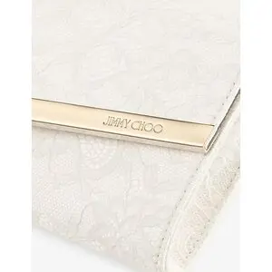 JIMMY CHOO Emmie Lace Clutch Bag - Ivory/light Gold