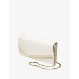 JIMMY CHOO Emmie Lace Clutch Bag - Ivory/light Gold