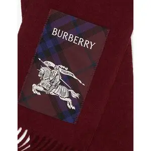 Burberry Check Label Cashmere Scarf - Sash Red