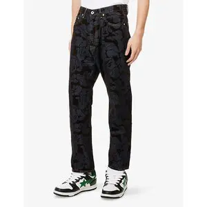 A BATHING APE Camo Flocked Denim Jeans