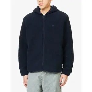 New Era Logo-embroidered Hooded Sherpa Jacket