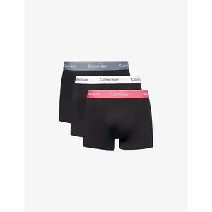 Calvin Klein Icon Stretch-cotton Trunks Pack Of Three - Turb,wht,innuendo