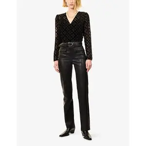 Paige Amaya Burnout Sheer Woven Top
