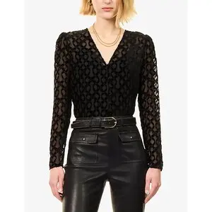 Paige Amaya Burnout Sheer Woven Top