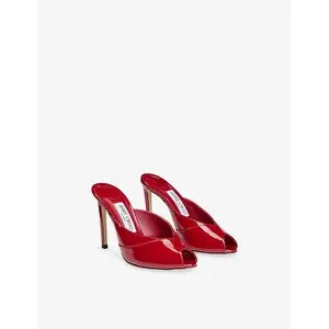 JIMMY CHOO Brigitte 100 Patent Leather Mules - Ruby Red