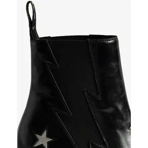 Zadig&Voltaire Tyler Stars Leather Heeled Ankle Boots - Black