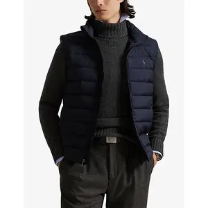 Polo Ralph Lauren Logo-embroidered Down Gilet - Navy