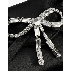 JIMMY CHOO Soft Satin Card Holder With Chain - Black/silver