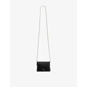 JIMMY CHOO Soft Satin Card Holder With Chain - Black/silver