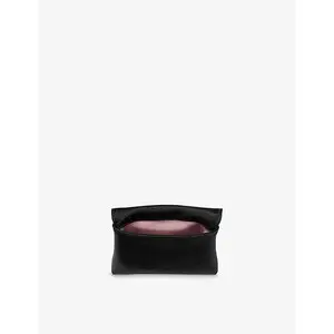 JIMMY CHOO Soft Satin Card Holder With Chain - Black/silver