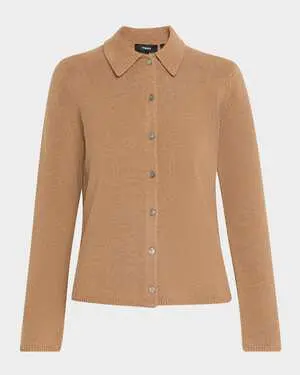 Theory Cashmere Button-front Shirt - Cml