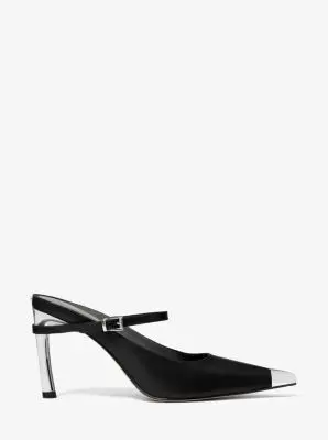 Michael Kors Kasia Leather High Heel Mule Pump - Black