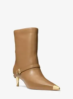 Michael Kors Kasia Leather Buckle Boot - Natural