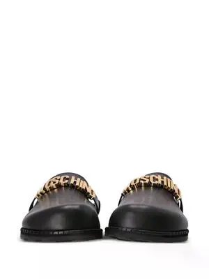 Moschino Logo-plaque Leather Mules