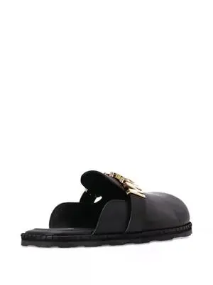 Moschino Logo-plaque Leather Mules
