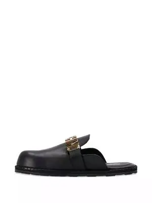 Moschino Logo-plaque Leather Mules