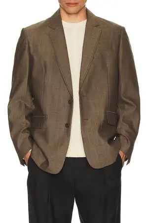PERCIVAL Grounds Tailored Blazer In Brown