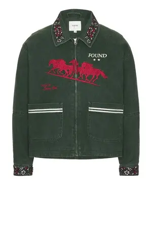 FOUND Jockey Club Embroidered Work Jacket