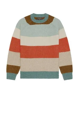BEAMS Crew Stripe 5g Sweater
