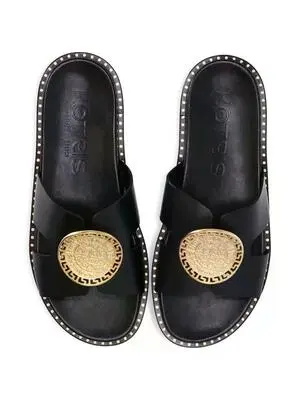 KOTRIS SANDALS Leather Medallion Sandals