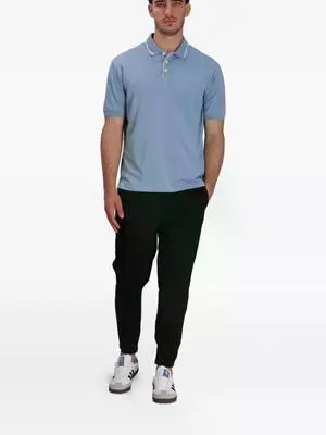 Armani Exchange Contrasting Piping Polo Shirt - Blue