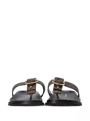 Michael Kors Logo Monogram Ring-detail Flat Sandals