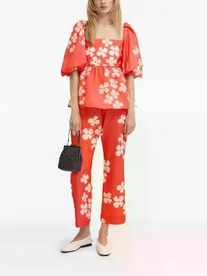 Stine Goya Floral-pattern Square-neck Blouse