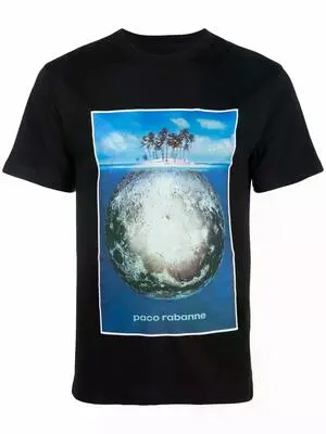 Rabanne Logo-print T-shirt - Black