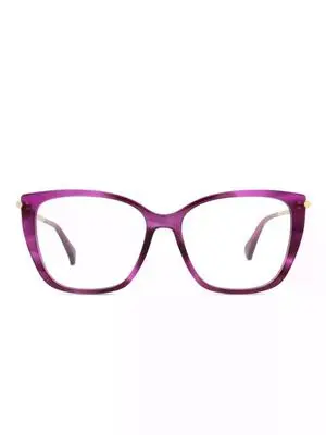 Max Mara Striped Cat-eye Glasses - Gold