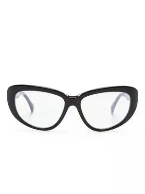Max Mara Logo-print Cat-eye Frame Glasses - Black