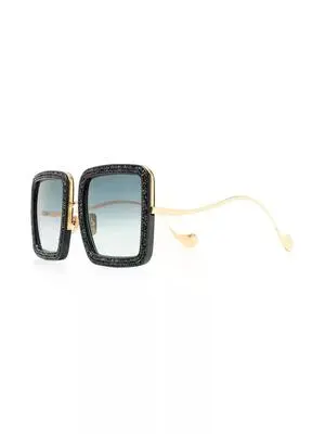 Anna-Karin Karlsson Crystal-embellished Oversized Square Sunglasses