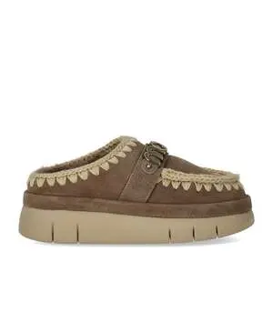 Mou Bounce Welt Suede Clogs - Brown