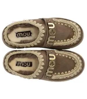 Mou Bounce Welt Suede Clogs - Brown