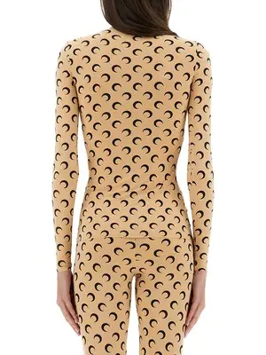 MARINE SERRE Printed T-shirt - Beige