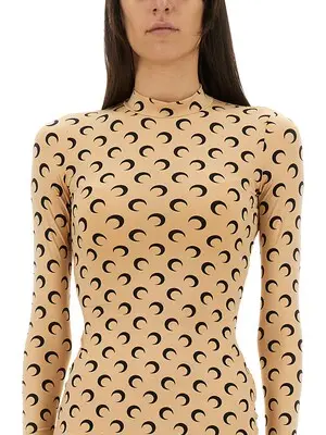 MARINE SERRE Printed T-shirt - Beige