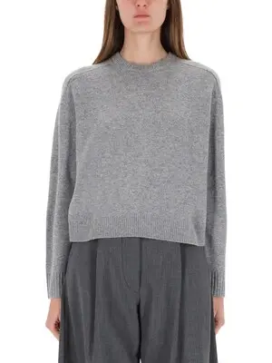 Theory Cashmere Cropped Sweater - Grey