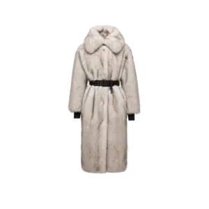 Moncler Arly Belted Down Coat Grey