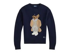 Polo Ralph Lauren Bear Cashmere Wool Sweater - Blue