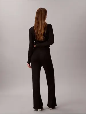 Calvin Klein Lurex Merino Wool Blend Flared Pants